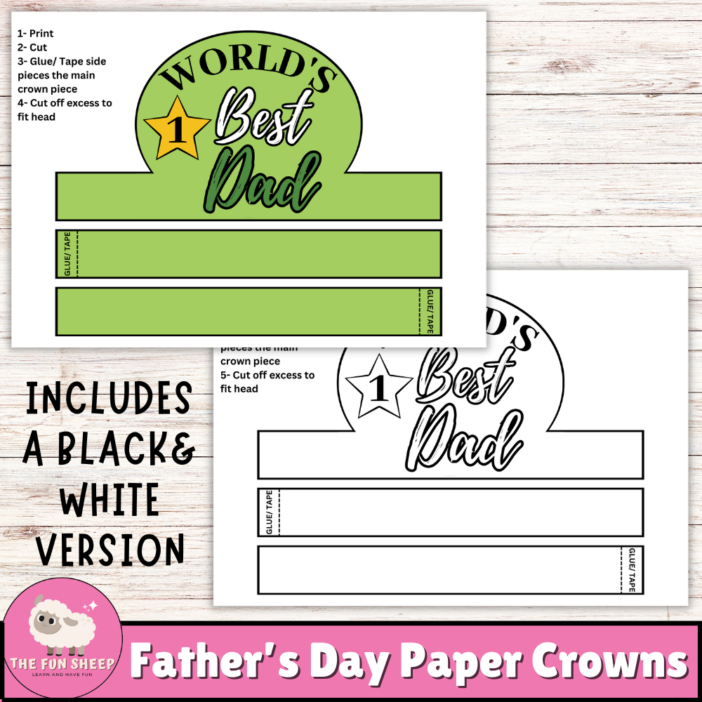 Father’s Day Paper Crowns | Headbands Coloring Printable Templates for ...