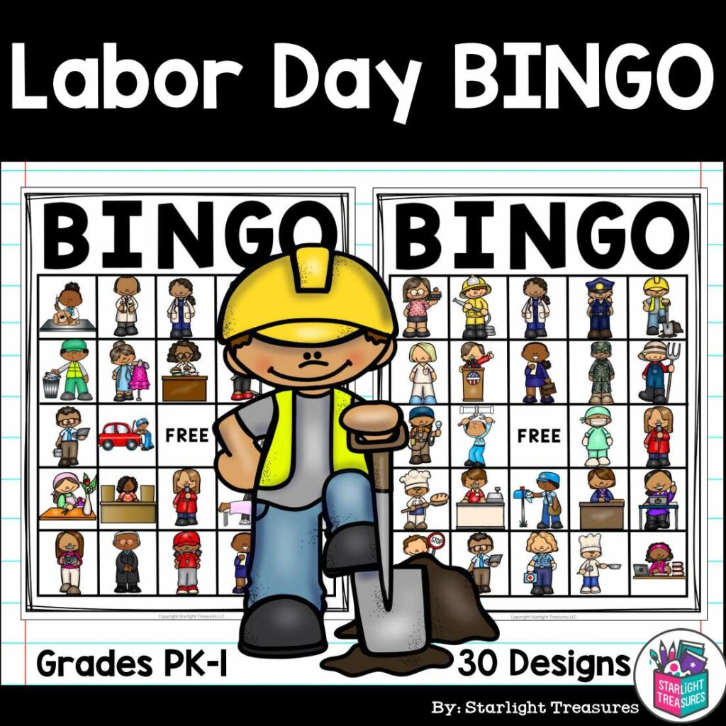 Labor Day Bingo Cards for Early Readers - Community Helpers Bingo ...