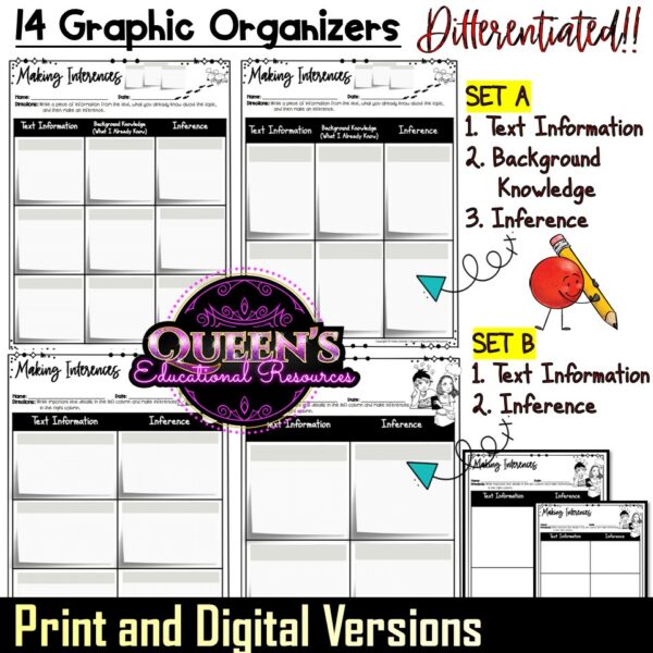 Making Inferences Graphic Organizers, Inference Graphic Organizers ...
