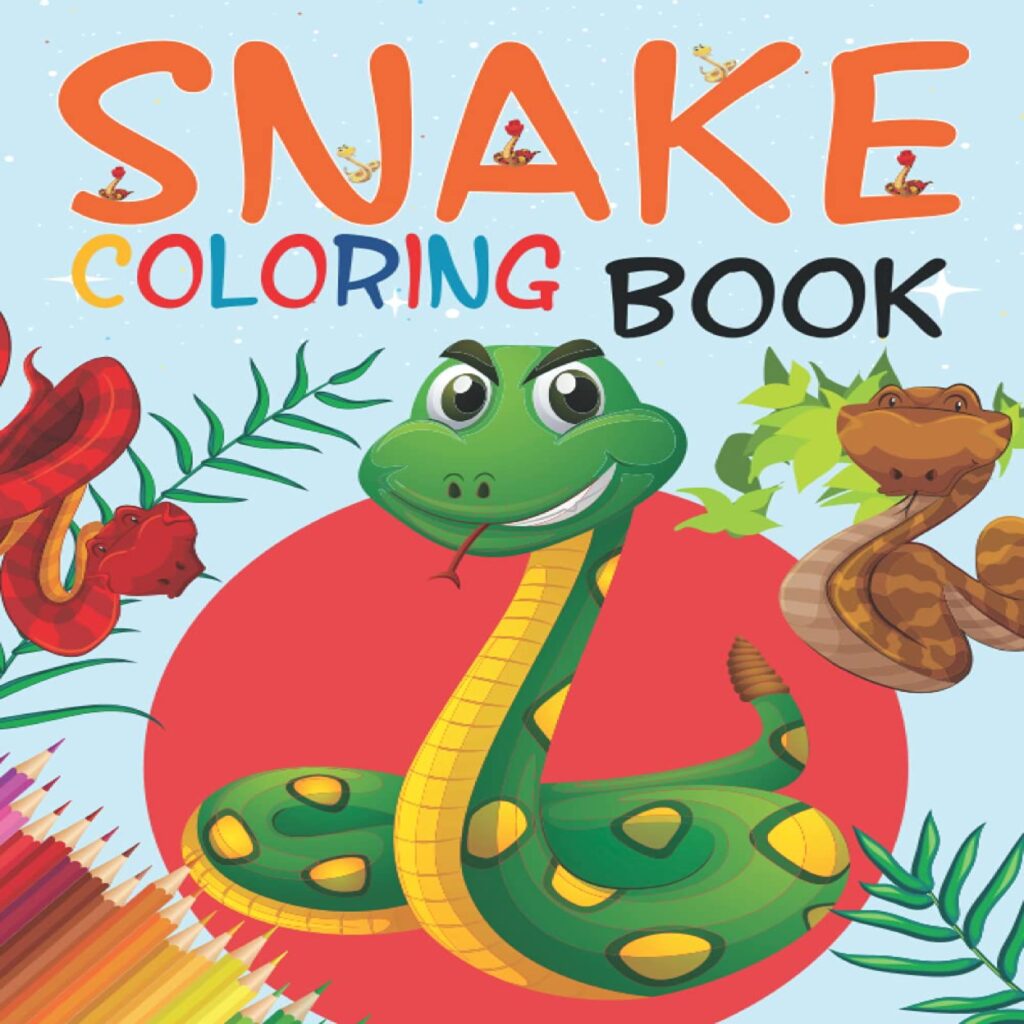 Snake Coloring Book : Easy and Fun Skiing Snakes Book for Kids | Made ...