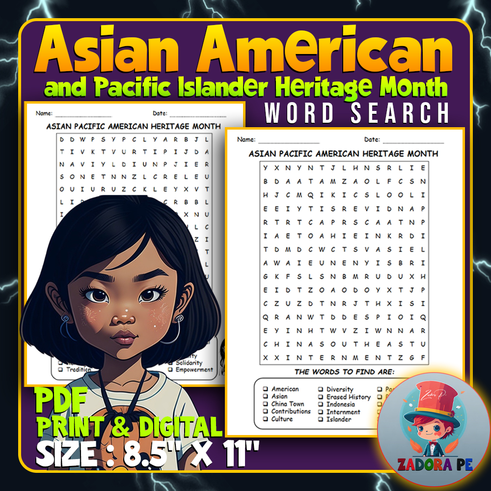 Celebrating Asian Pacific American Heritage Month: 45 Words Search ...