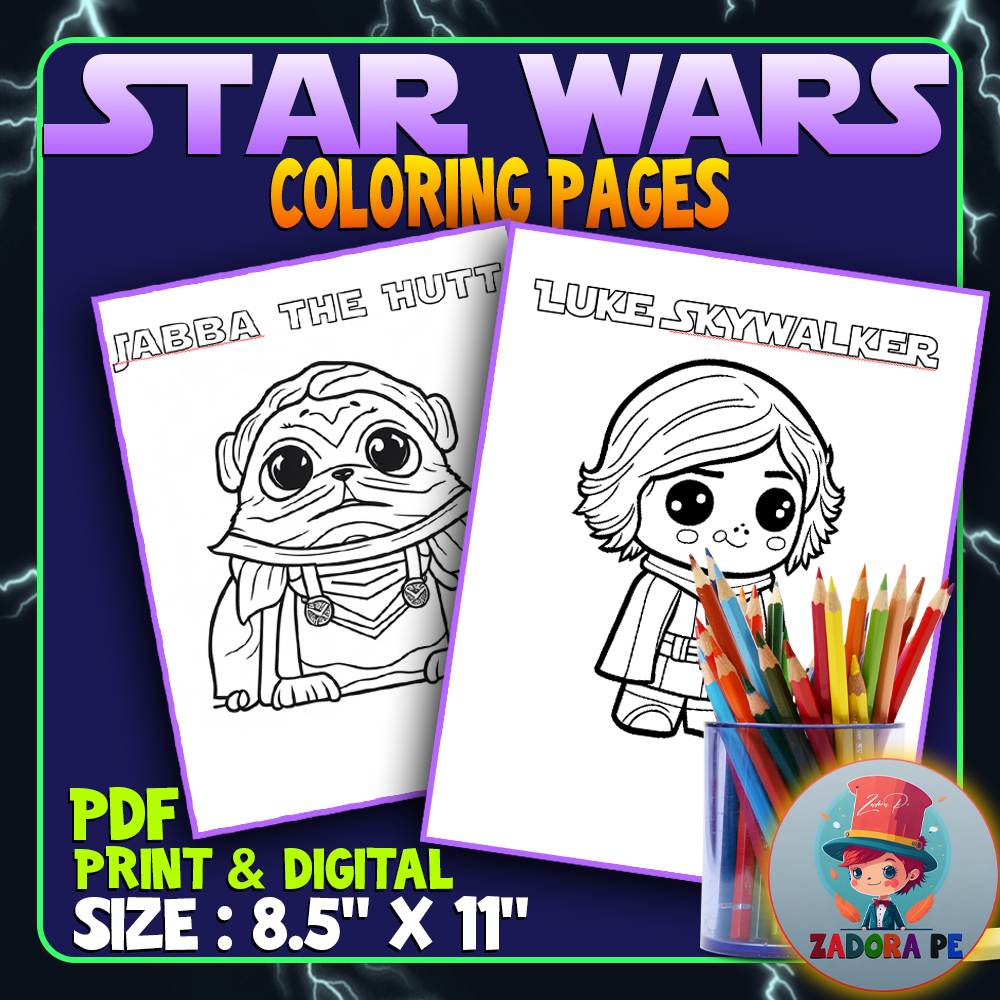 May| Star Wars Characters Coloring Pages for Kids| May the Four ...