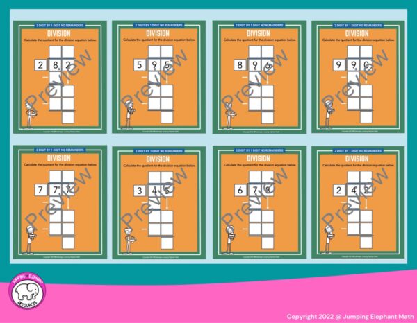 Long Division 2 Digit by 1 Digit No Remainders Google Slides and ...