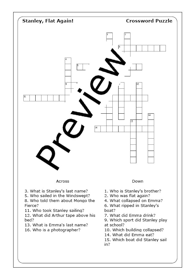 Jeff Brown "Stanley, Flat Again!" worksheets | Made By Teachers