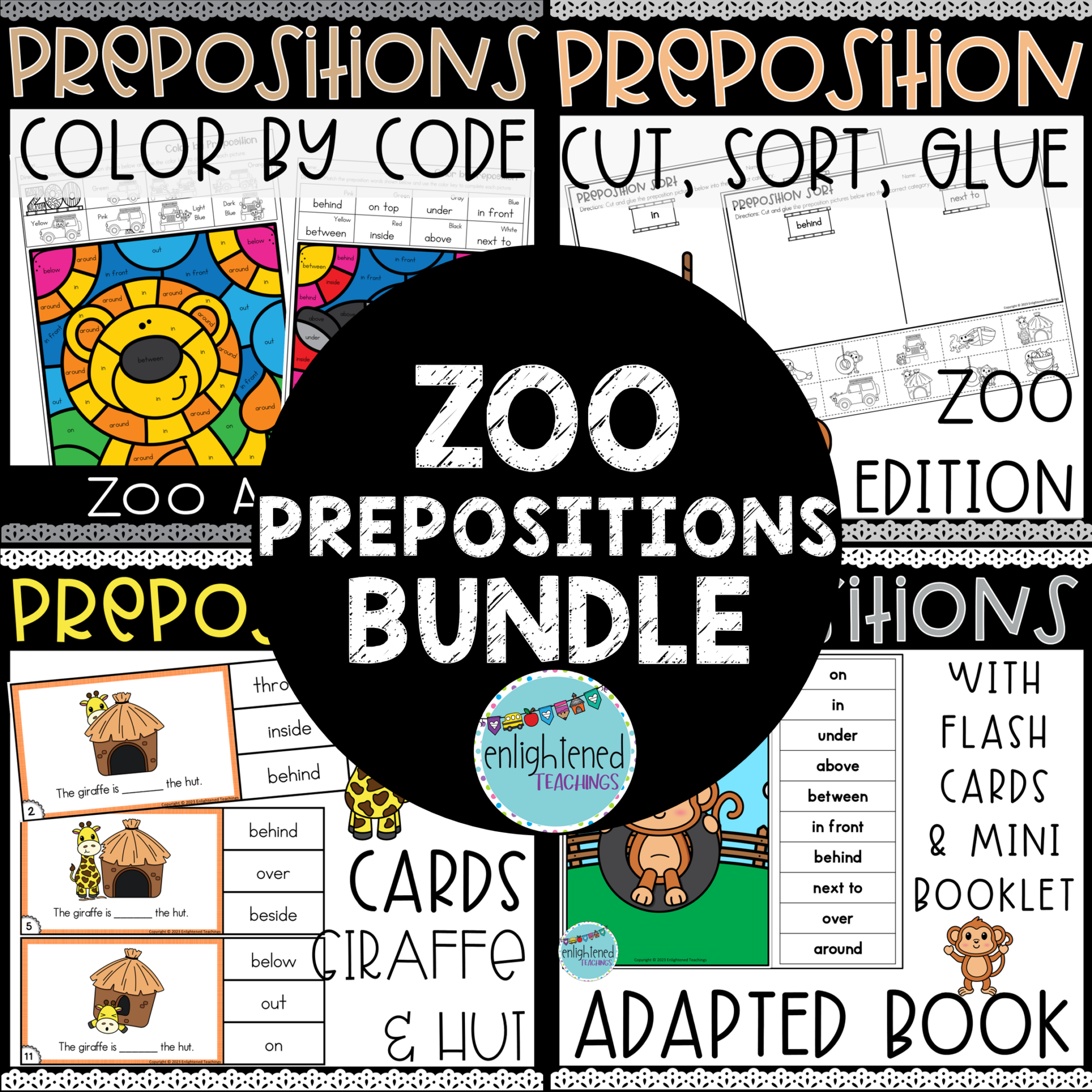 Zoo Preposition Worksheets and Activities BUNDLE - Zoo Animal ...
