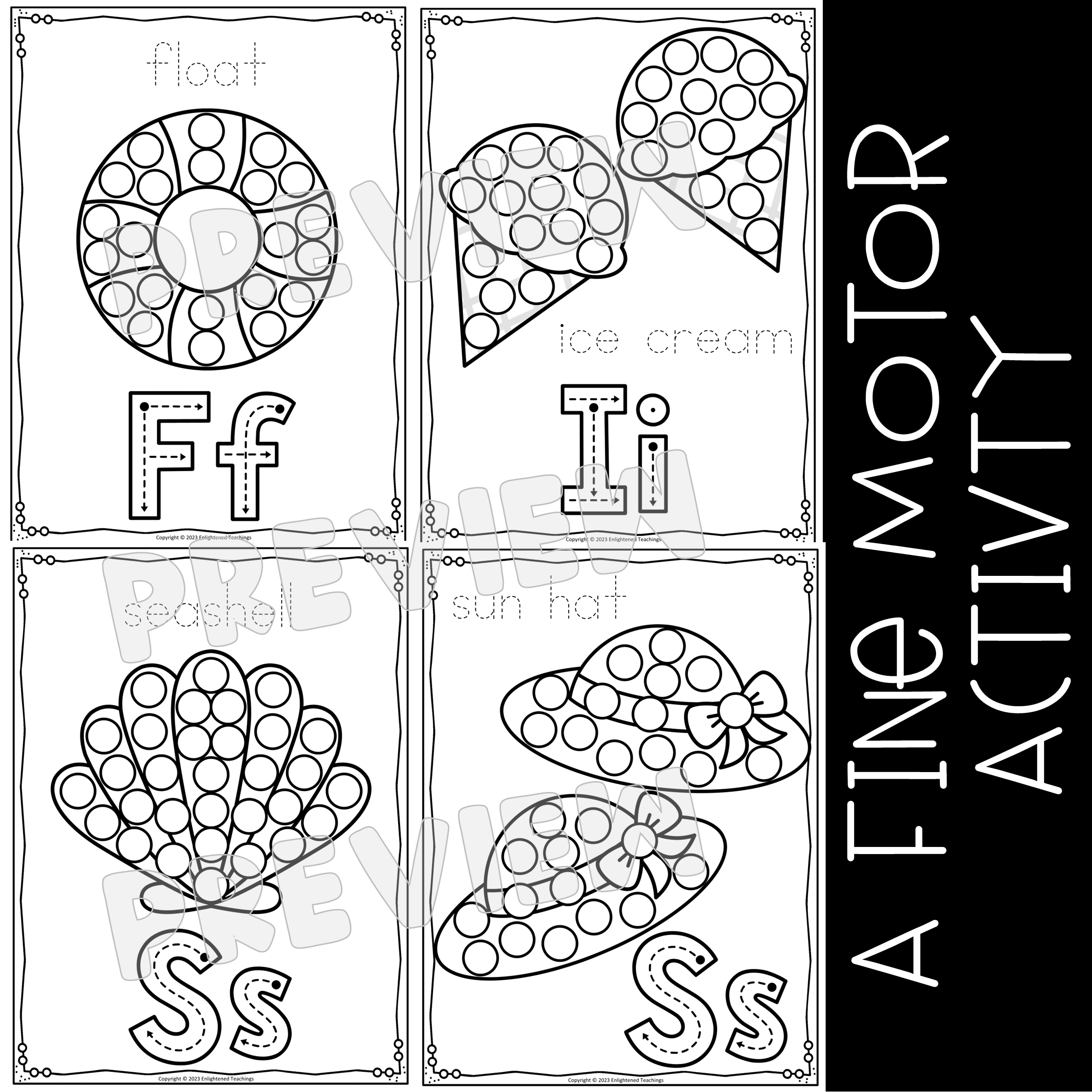 Summer Dot Marker Fine Motor Activity Spring Dot Painting Summer Do a ...