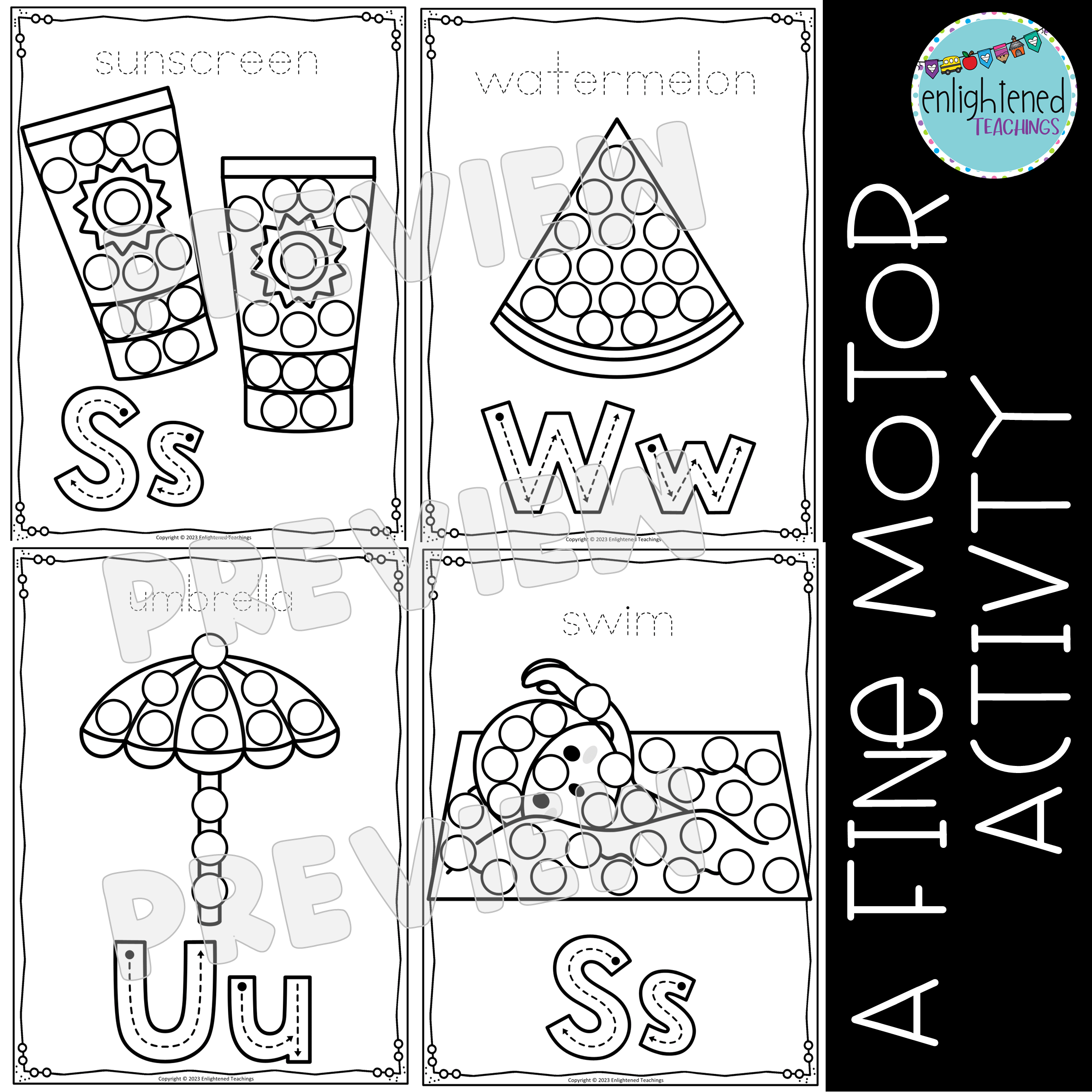 Summer Dot Marker Fine Motor Activity Spring Dot Painting Summer Do a ...