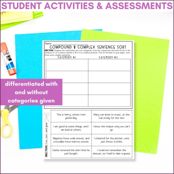 4th Grade Clauses and Complex Sentences Grammar and Writing Lesson ...
