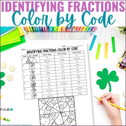 St. Patrick's Day Math Identifying Fractions Color by Number | Made By ...