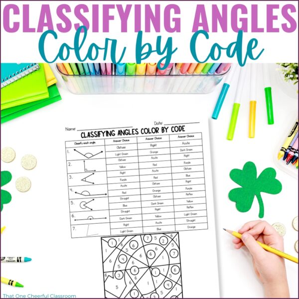 St. Patrick's Day Math Classifying Angles Color by Number | Made By ...