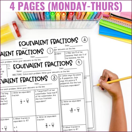 Finding Equivalent Fractions Math Homework Worksheets | Made By Teachers