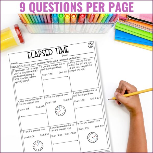 Elapsed Time with Word Problems Math Homework Worksheets for 3rd Grade ...
