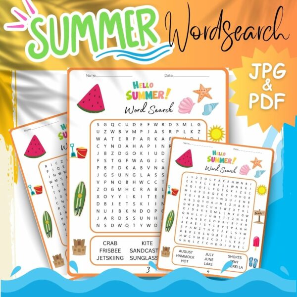 SUMMER Word Search Puzzle | End of Year Activities | Made By Teachers