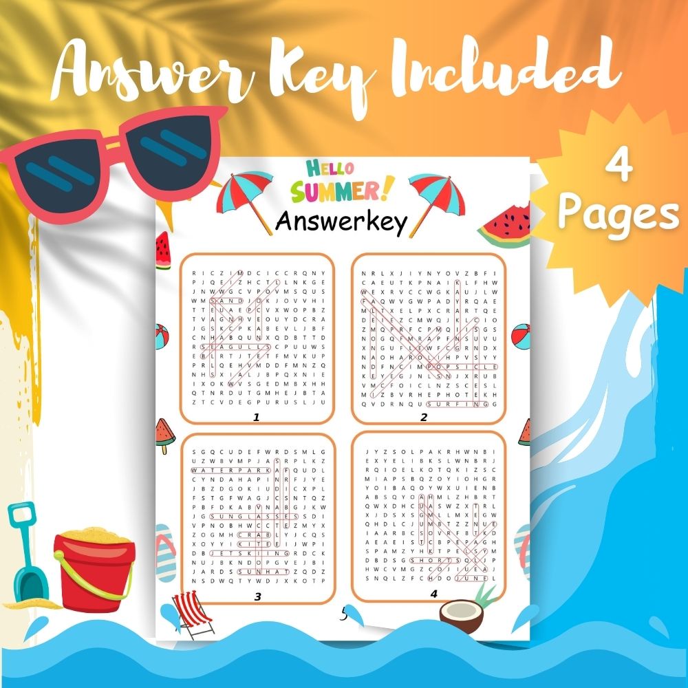SUMMER Word Search Puzzle | End of Year Activities | Made By Teachers