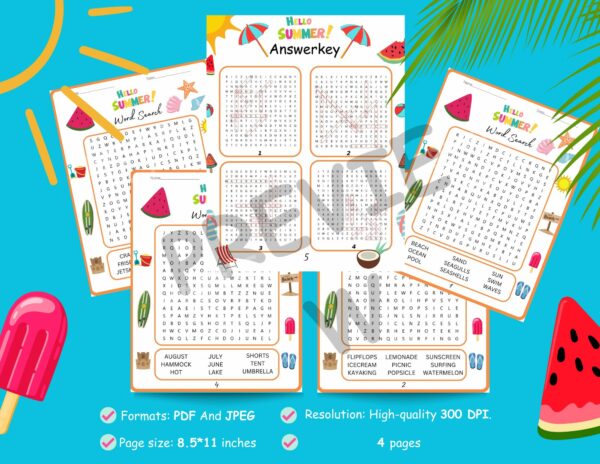 SUMMER Word Search Puzzle | End of Year Activities | Made By Teachers