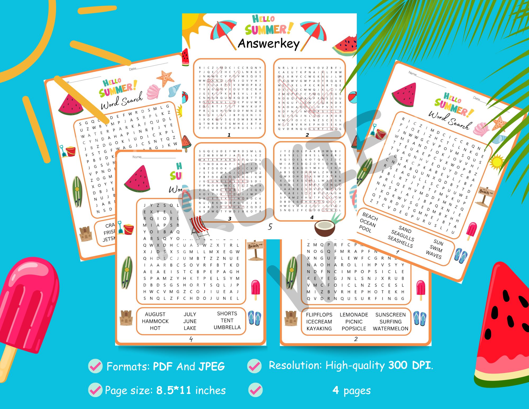 SUMMER Word Search Puzzle | End of Year Activities | Made By Teachers