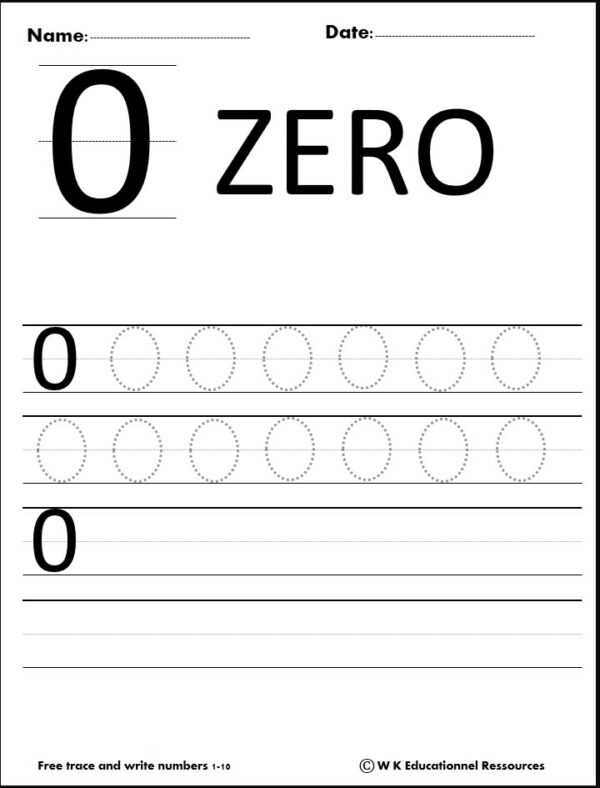 Free trace and write numbers 1-10 | Made By Teachers