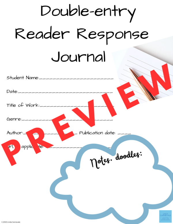 Reader Response Activity: Double Entry Format, Author's Craft, Text ...