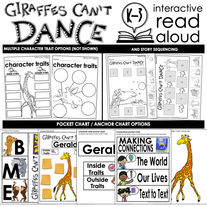 Giraffes Can't Dance Read Aloud Activities | RETELL + Craft | Growth ...