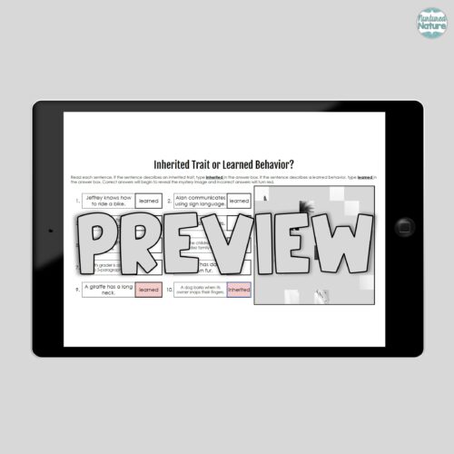 Inherited Trait or Learned Behavior Heredity Digital Pixel Art Puzzle 1 ...