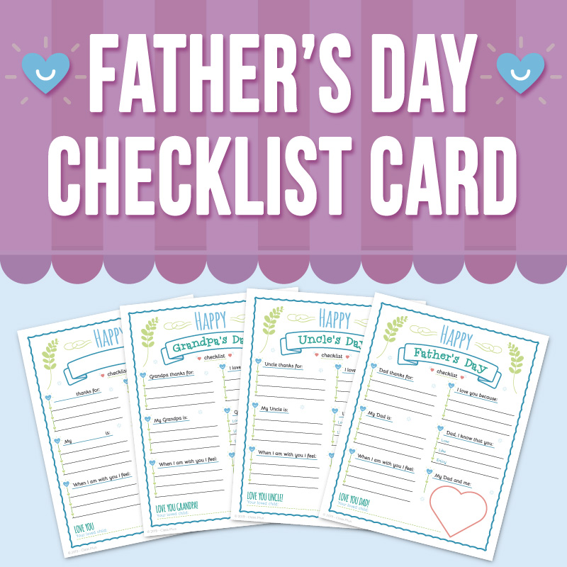 Father’s Day Checklist Card | Made By Teachers