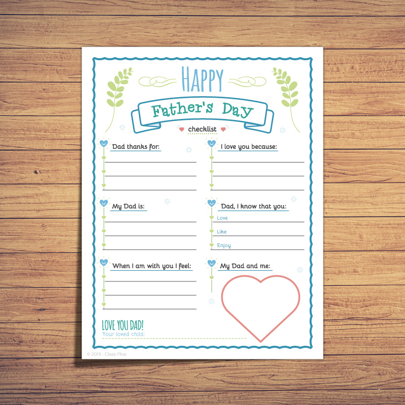 Father’s Day Checklist Card | Made By Teachers