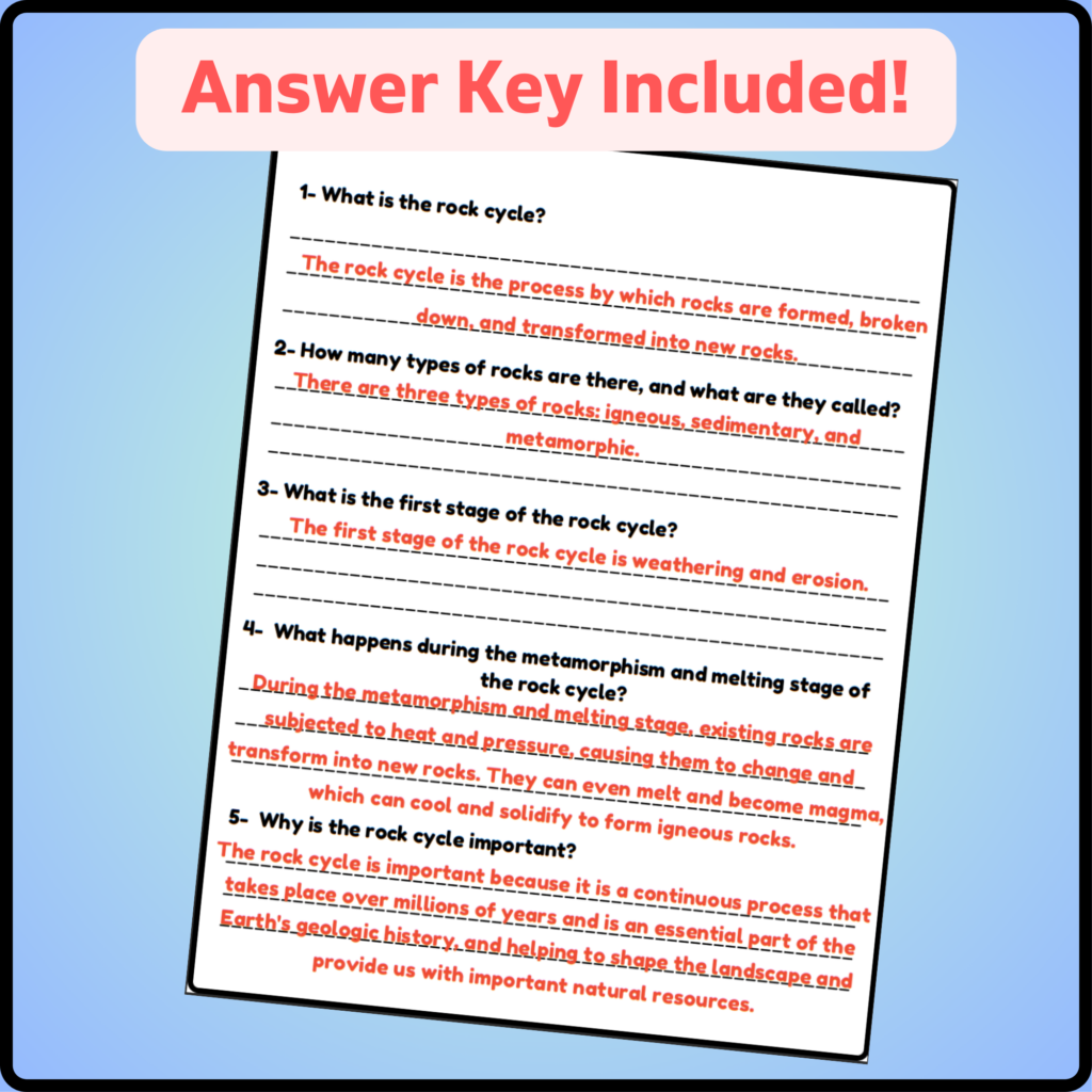 Exploring the Wonders of the Rock Cycle Reading and Questions | Made By ...