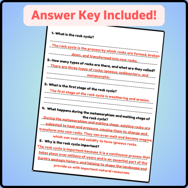 Exploring the Wonders of the Rock Cycle Reading and Questions | Made By ...