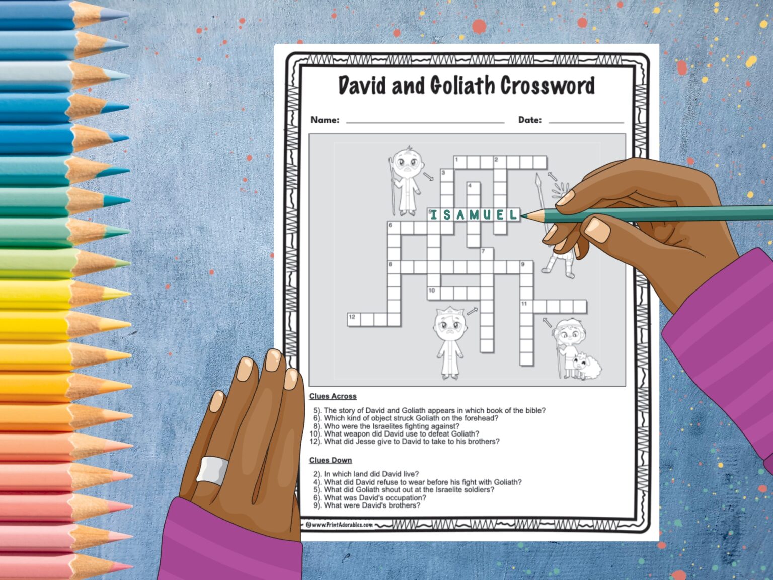 David and Goliath Crossword Puzzle Printable | Made By Teachers