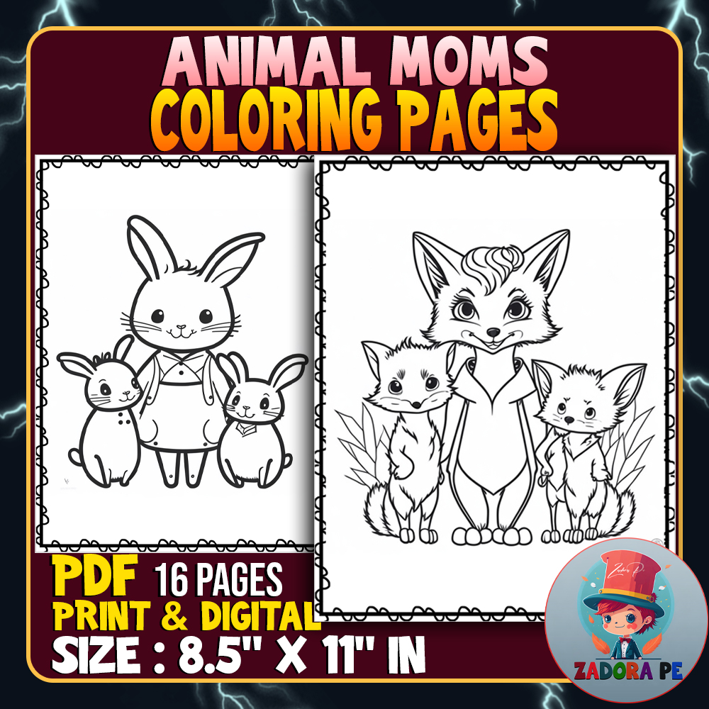 May | Celebrating Animal Moms | Coloring Pages for Mother's Day ...