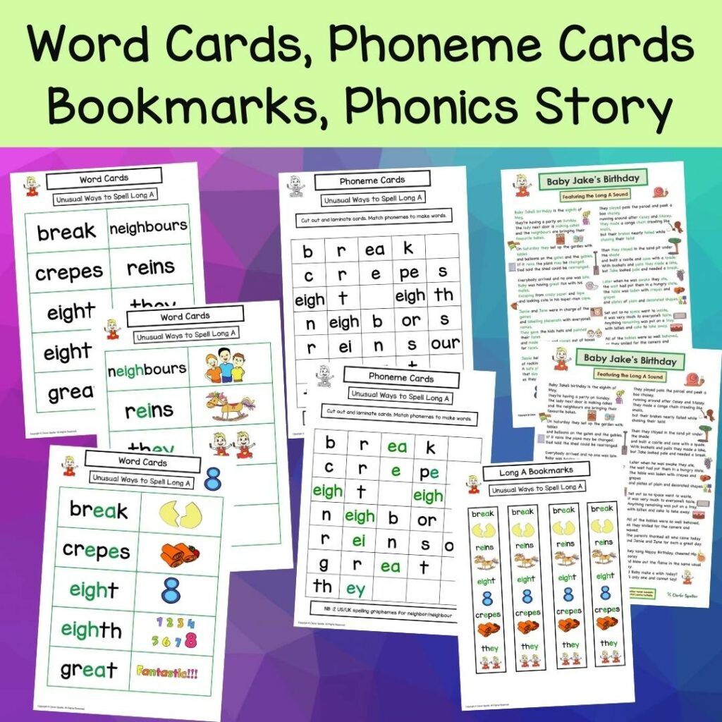Long A Phonics Activities - Alternative Letter Patterns - Spelling ...
