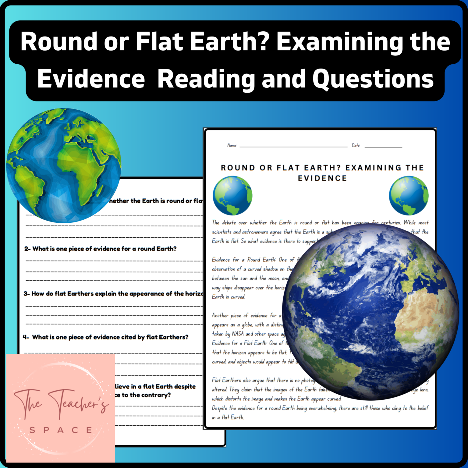 Round or Flat Earth Examining the Evidence Reading and Questions | Made ...