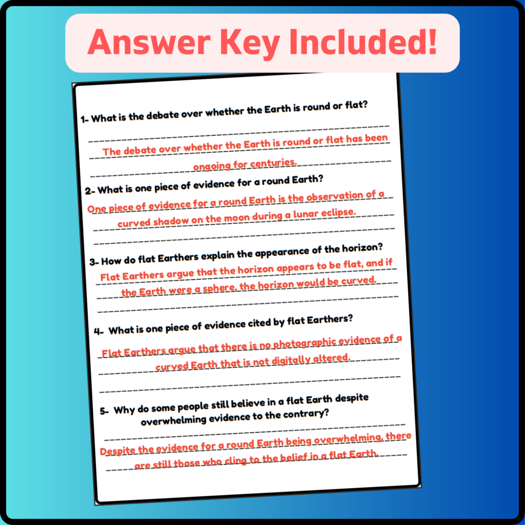 Round or Flat Earth Examining the Evidence Reading and Questions | Made ...