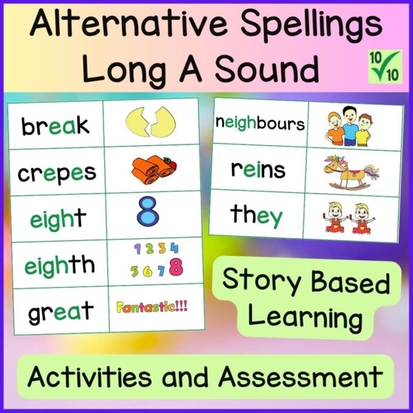 Spelling Activities Long A Uncommon Letter Patterns Phonics Practice ...