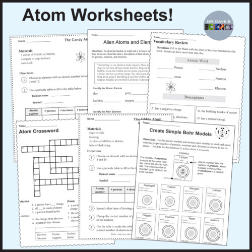 Atoms and Atomic Structure Model and Worksheets, Periodic Table 5th ...