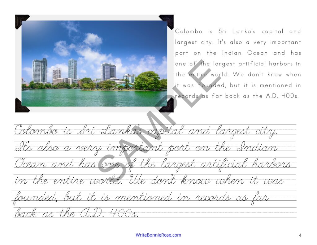 My Book About Sri Lanka with Cursive Copywork | Made By Teachers