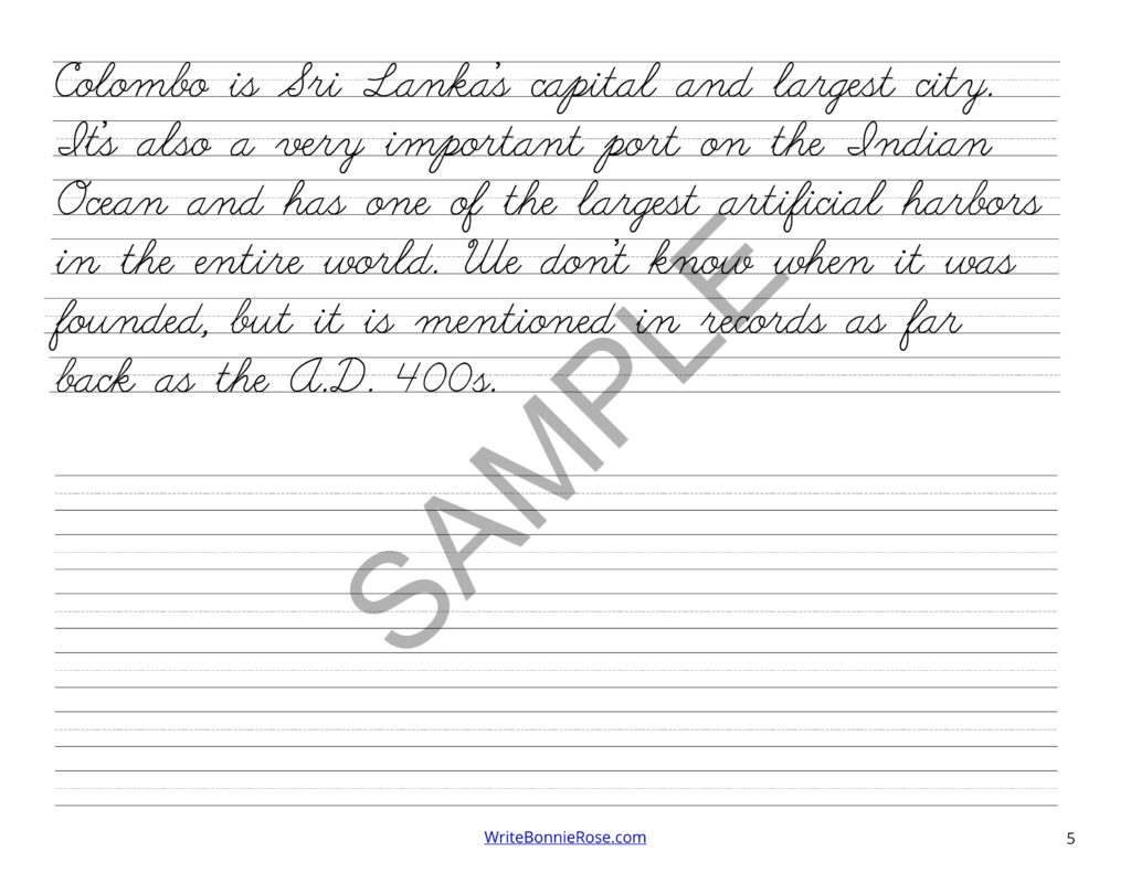 My Book About Sri Lanka with Cursive Copywork | Made By Teachers