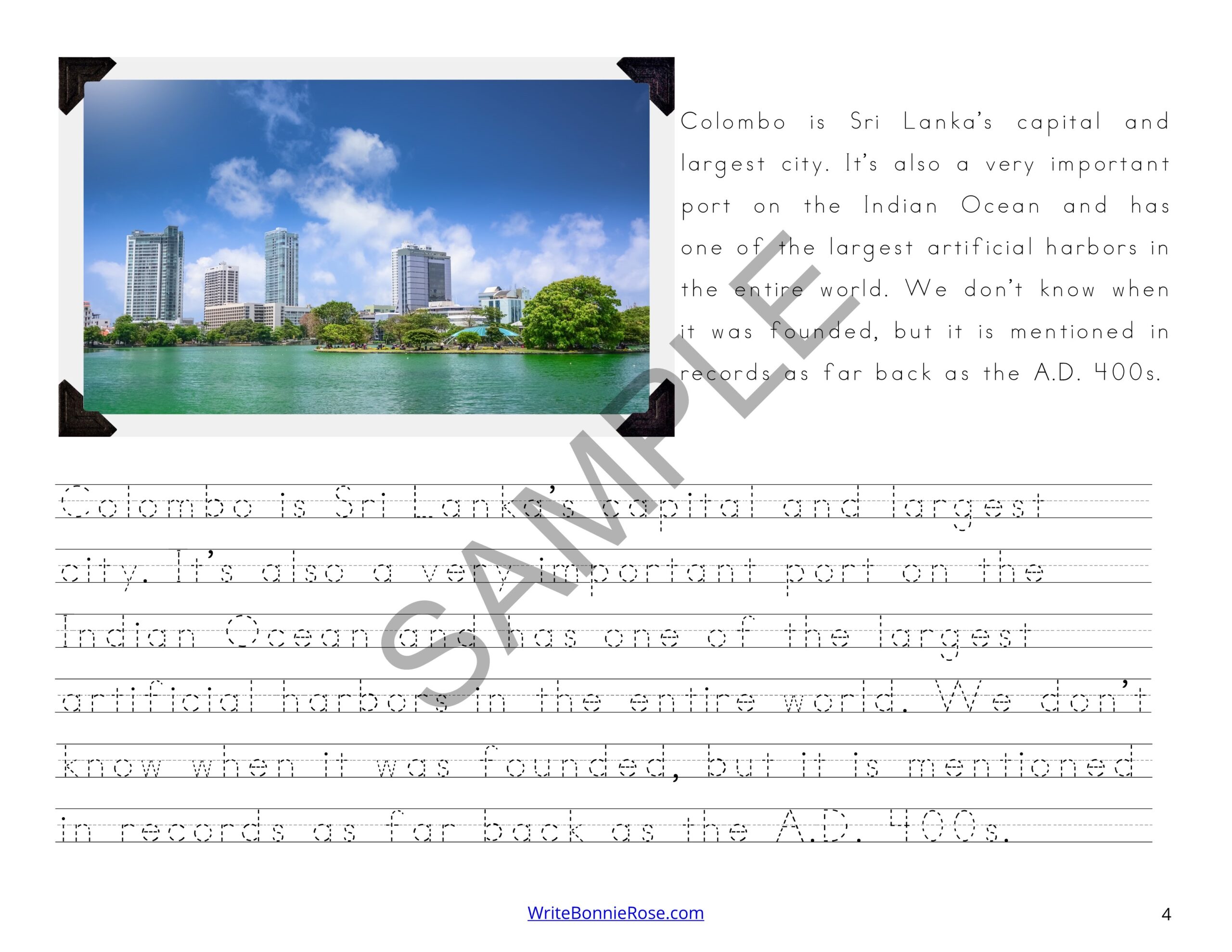 My Book About Sri Lanka with Print Copywork | Made By Teachers