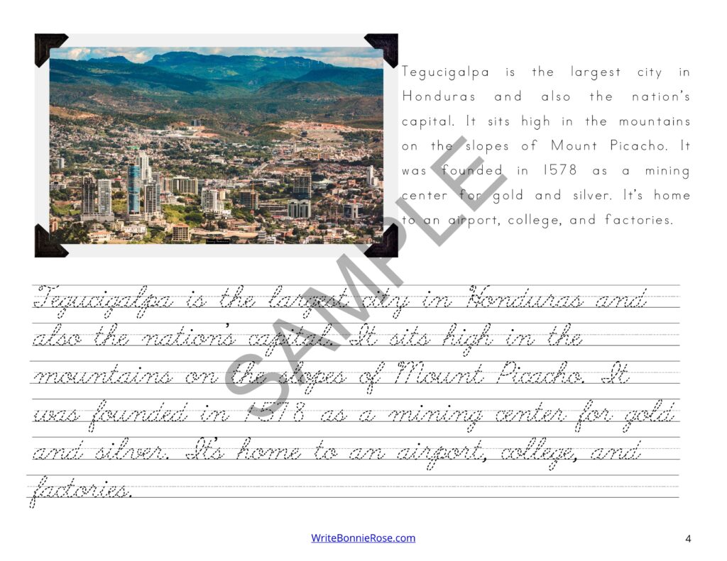 My Book About Honduras with Cursive Copywork | Made By Teachers