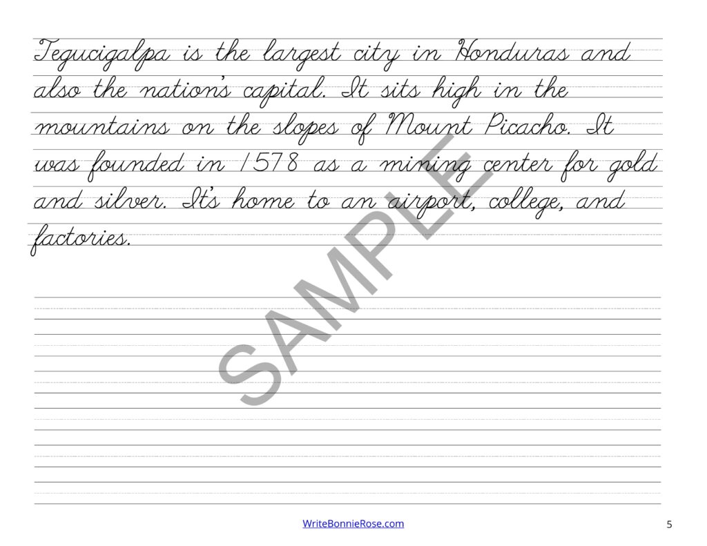 My Book About Honduras with Cursive Copywork | Made By Teachers
