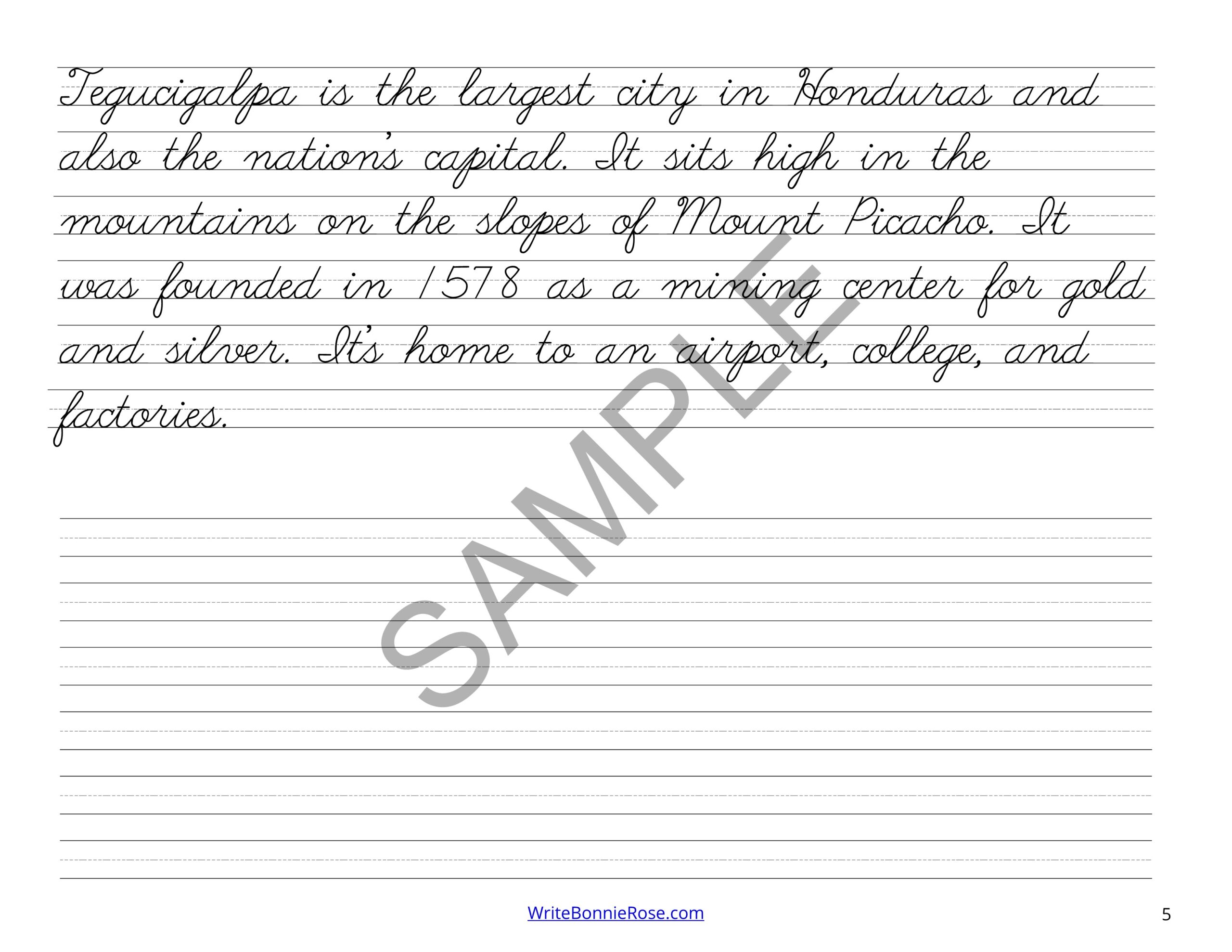 My Book About Honduras with Cursive Copywork | Made By Teachers
