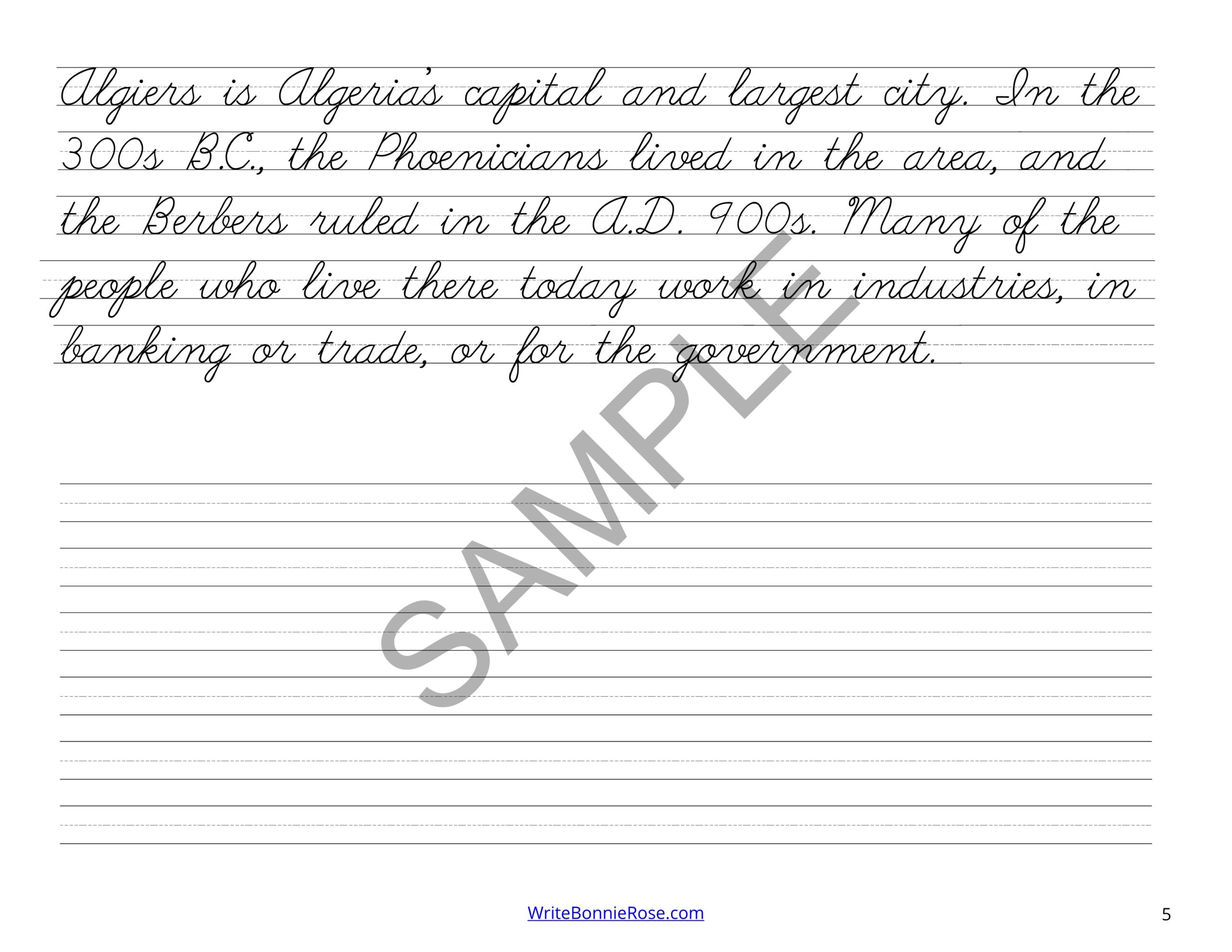 My Book About Algeria with Cursive Copywork | Made By Teachers
