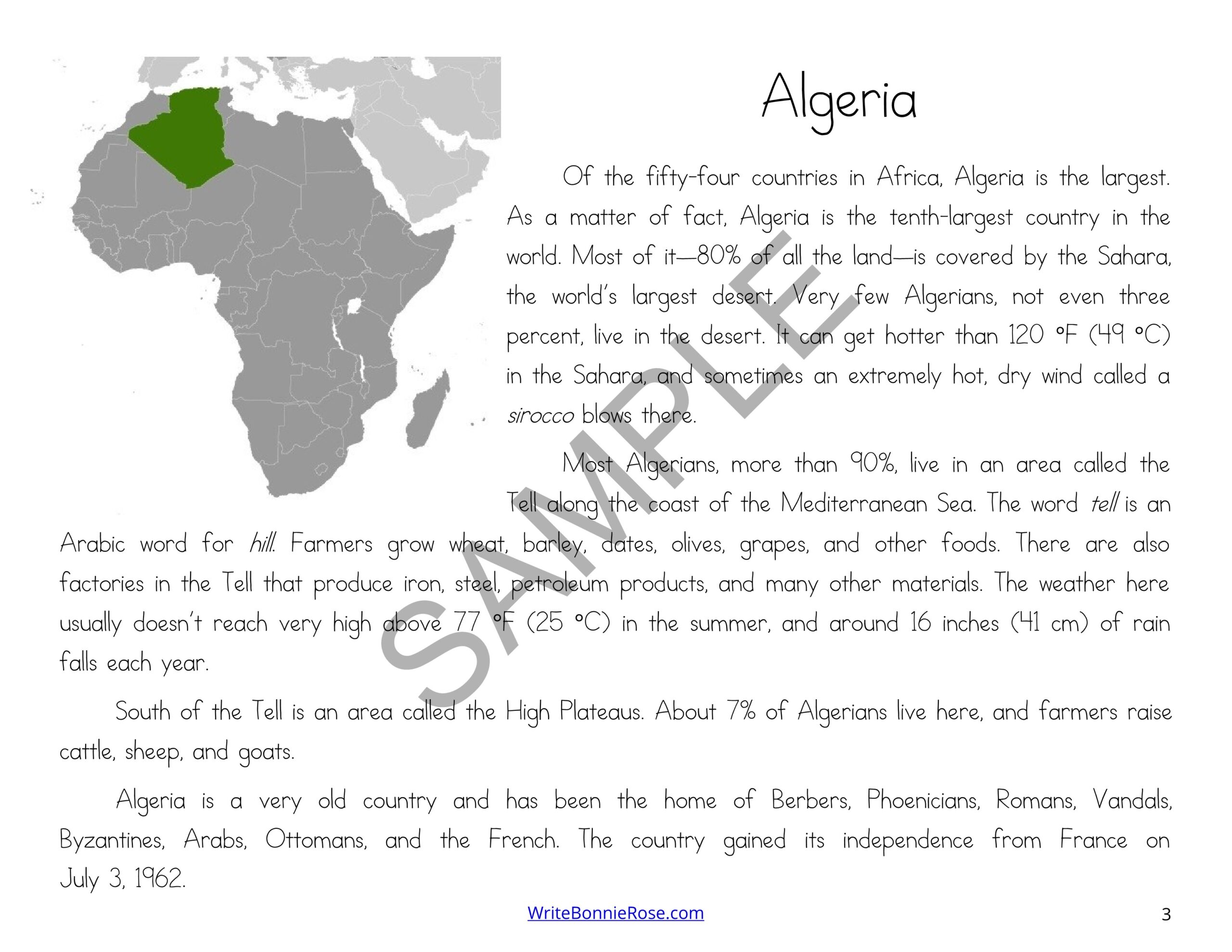 My Book About Algiera with Print Copywork | Made By Teachers