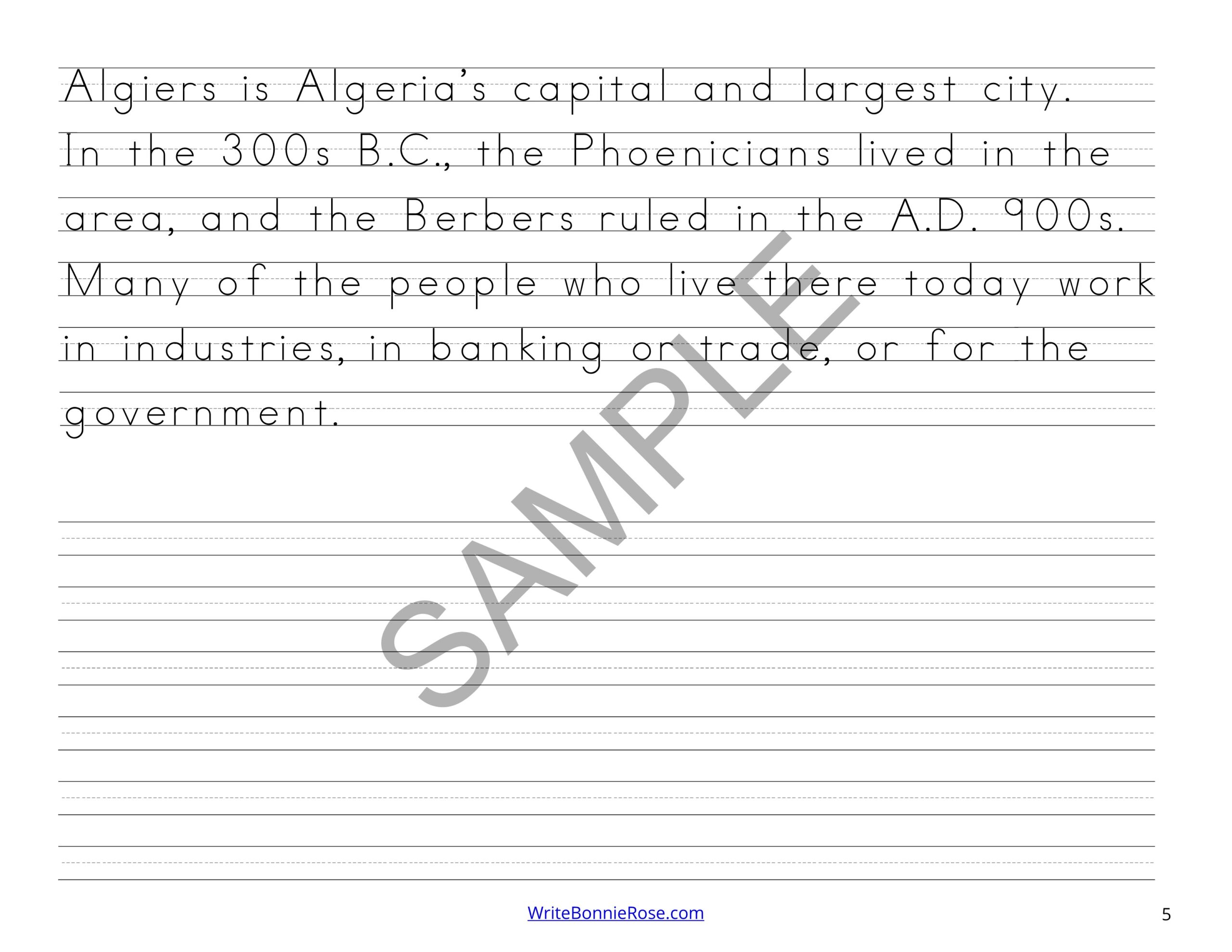 My Book About Algiera with Print Copywork | Made By Teachers