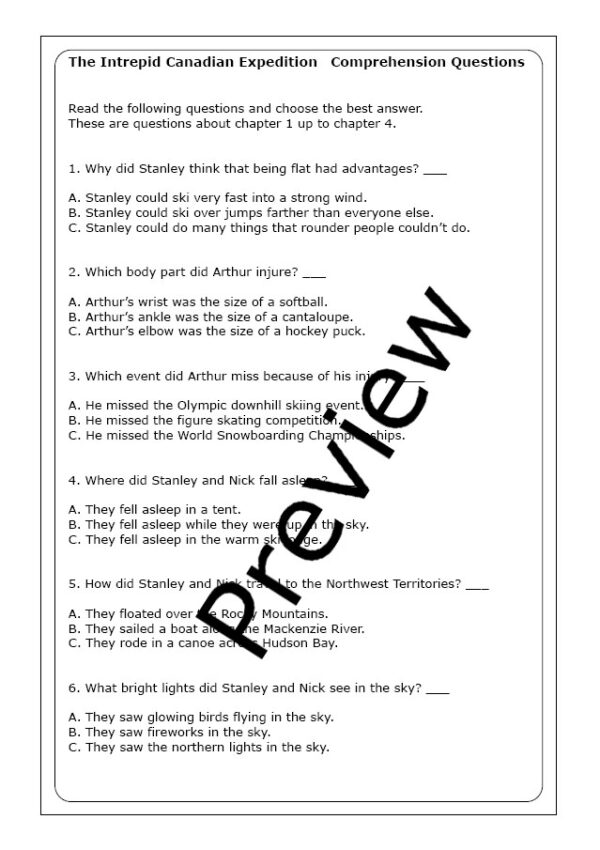 Flat Stanley "The Intrepid Canadian Expedition" worksheets - Made By ...