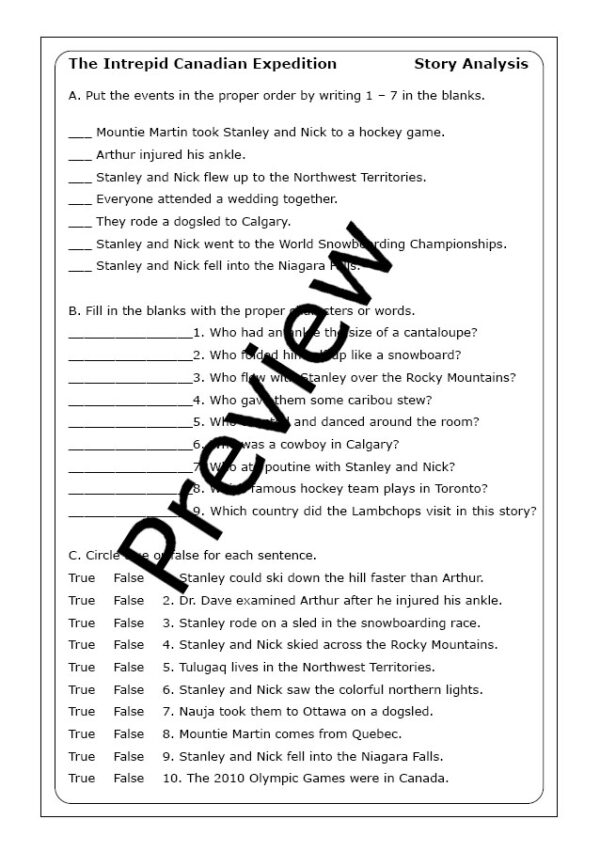 Flat Stanley "The Intrepid Canadian Expedition" worksheets | Made By ...