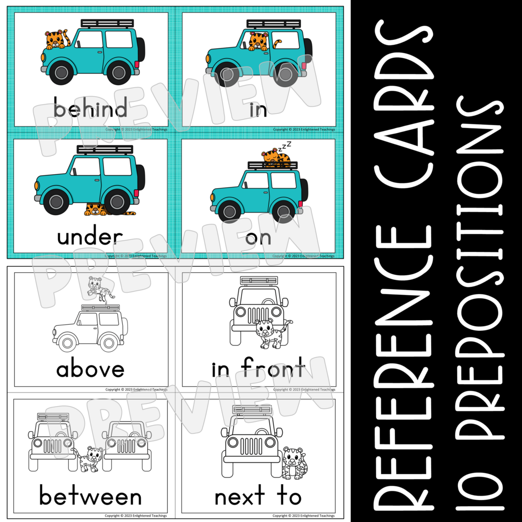 Zoo Prepositions Adapted Book Interactive Booklet Flash Cards - Tiger ...