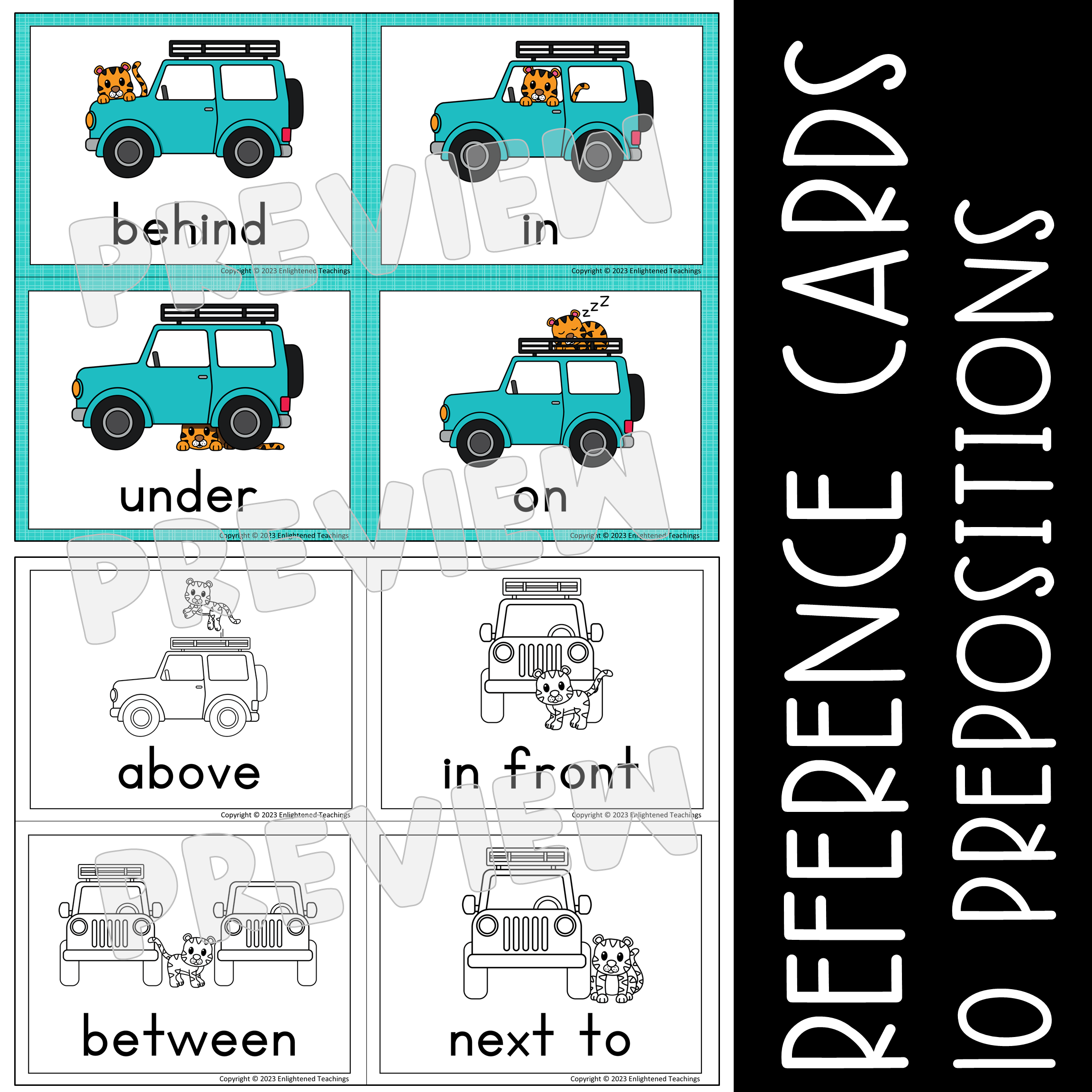 Zoo Prepositions Adapted Book Interactive Booklet Flash Cards - Tiger ...