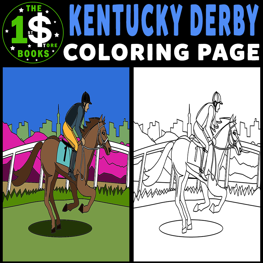 Kentucky Derby Coloring Page | 02 May Holiday Coloring Sheet | Made By ...