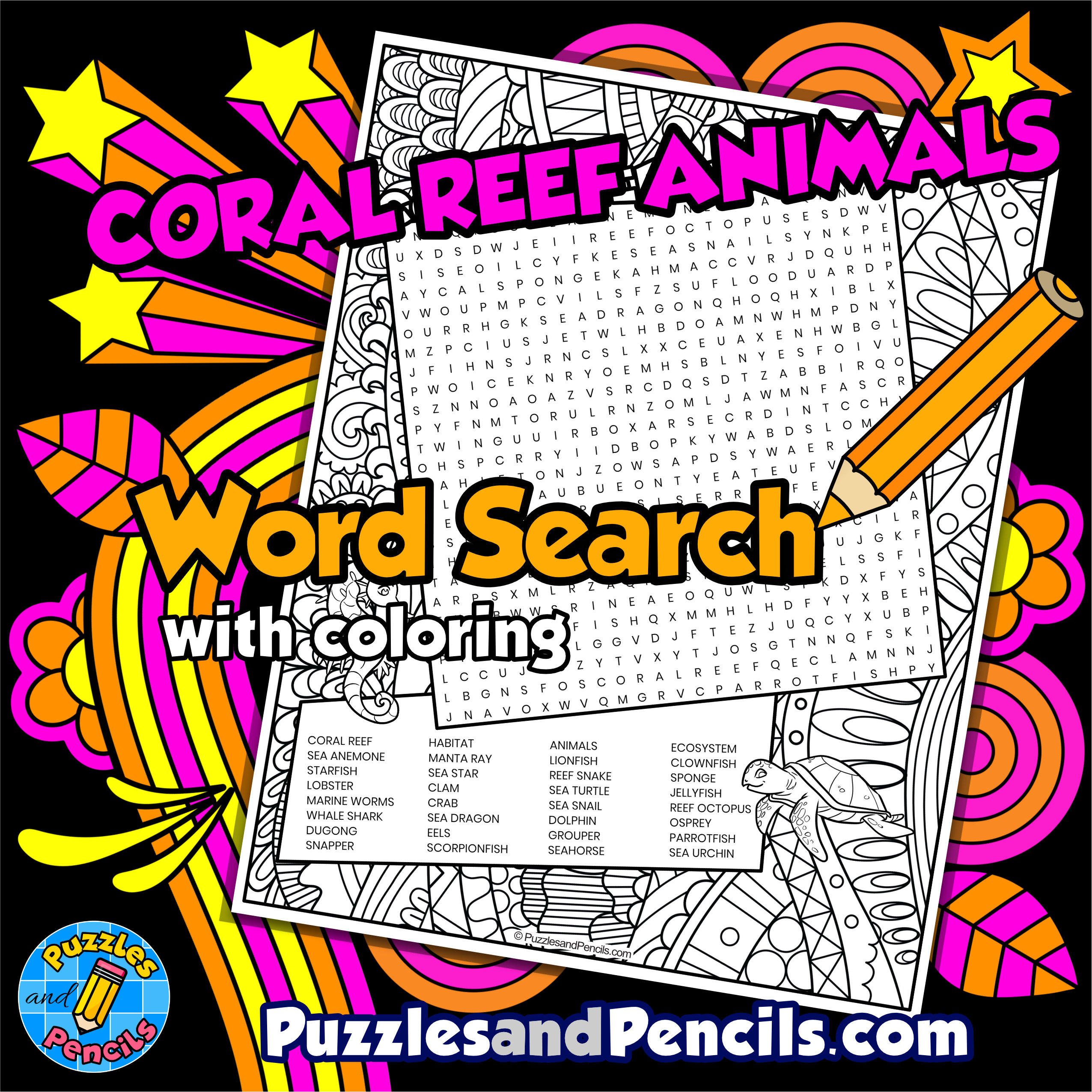 Summer Break Word Search Puzzle with Coloring | Summer Wordsearch ...